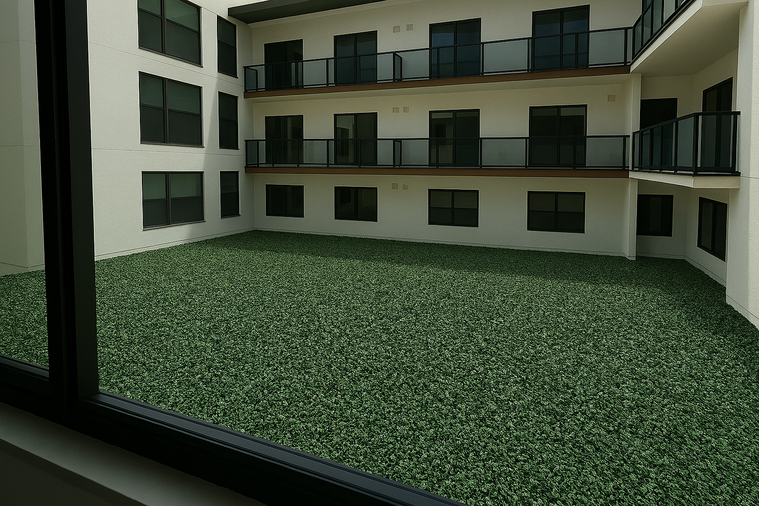 Faux Rooftop Greenery - Commercial Green Roof with Artificial Plants