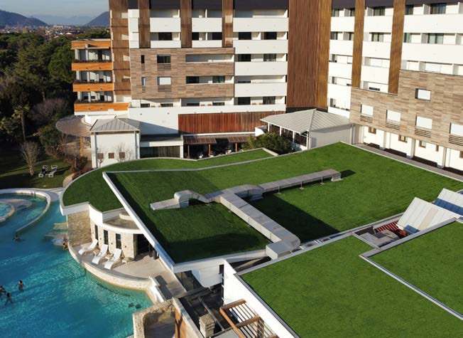 Faux Rooftop Greenery - Commercial Green Roof with Artificial Plants