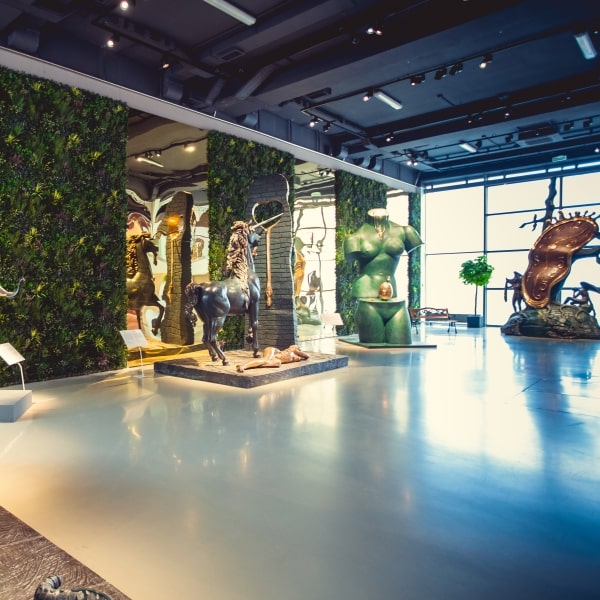 Faux Greenery Wall in Art Museum